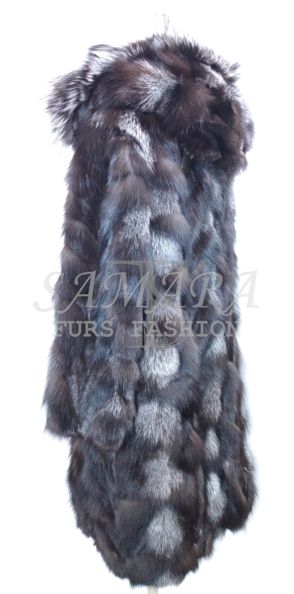 Real Silver Fox Fur Hooded Coat. Mens Brand New Coat. - Etsy