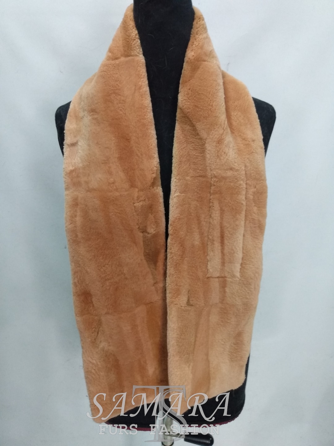 Real Beaver Fur Scarf,dusty Pink Color. Handmade. Womens Brand New ...