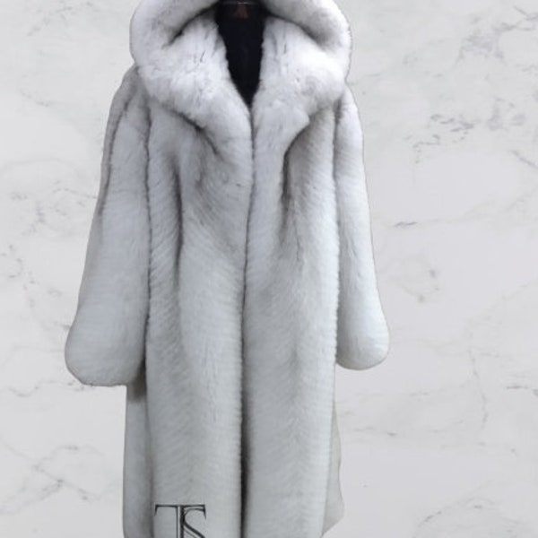 Blue Fox Fur Coat - Etsy