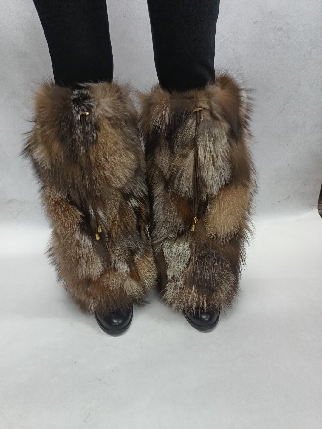 Real Fox Fur Leg Warmer.fluffy Leg Warmer. Handmade. Fur Leg Cuffs.fur ...