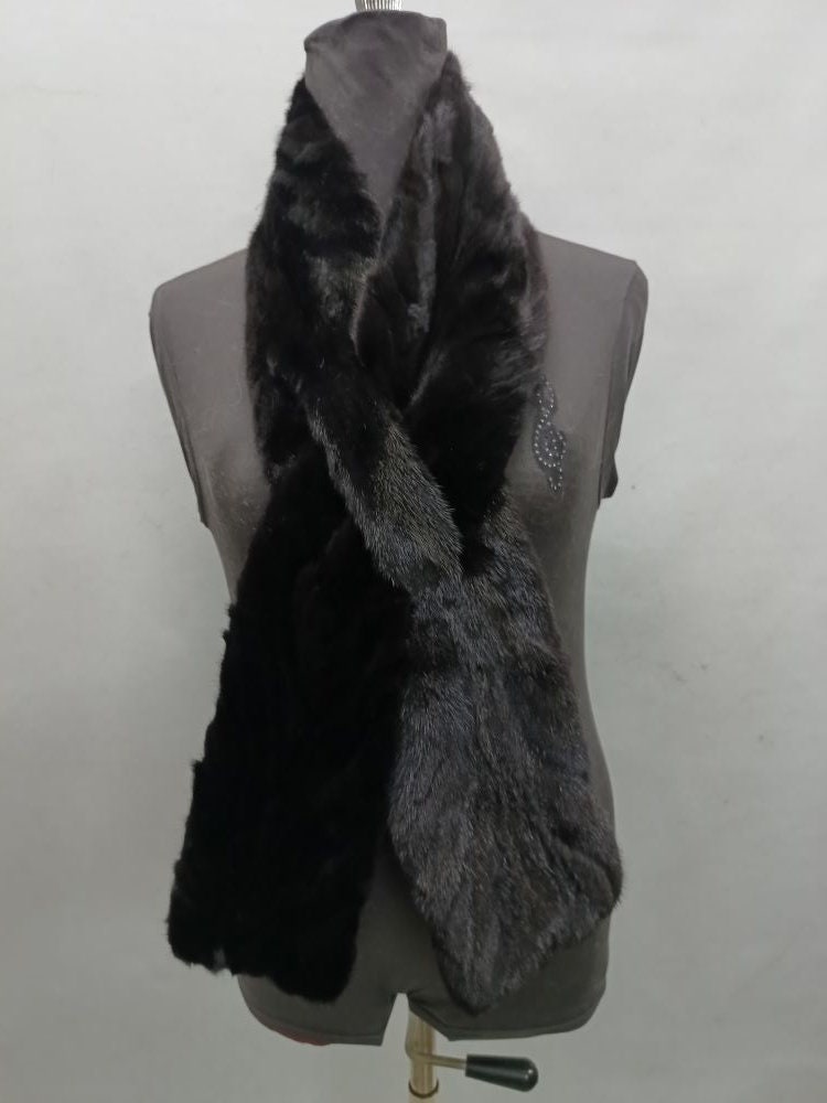 Real Mink Fur Neck Long Scarf . Handmade.mens Brand New Scarf. Gift for ...
