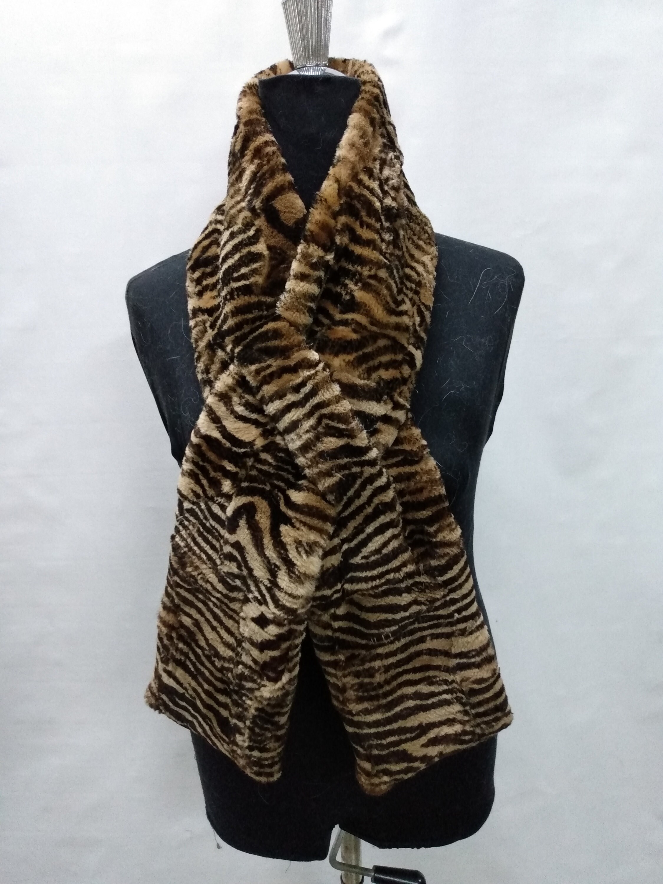 Real Beaver Fur Scarf,brown/animal Print Color. Handmade. Womens Brand ...