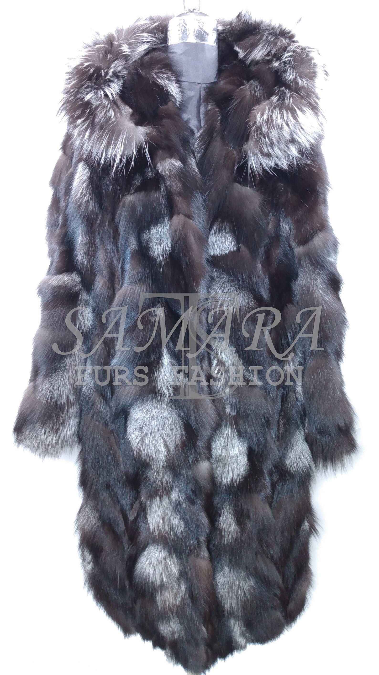 Real Silver Fox Fur Hooded Coat. Mens Brand New Coat. - Etsy