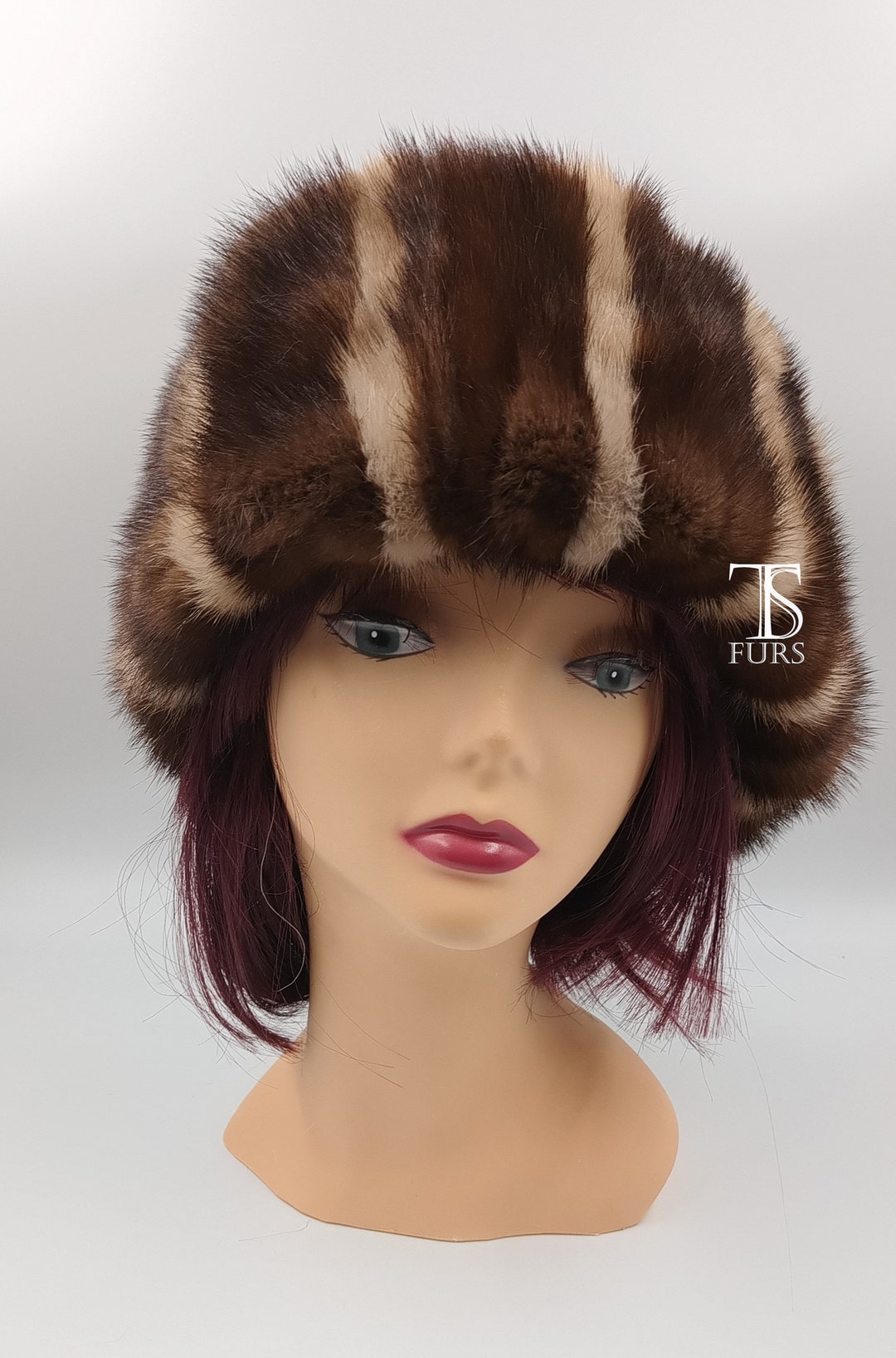Genuine Mink Fur Headband or Collar. Elastic Round Winter Fur Scarf ...