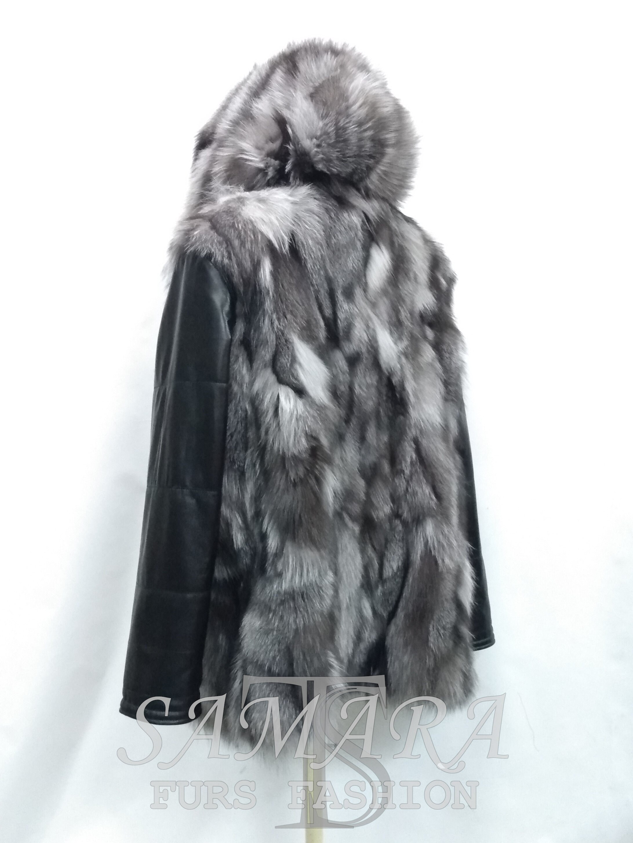Real Silver Frost Fox Fur Hooded Coat. Mens Brand New Coat. - Etsy
