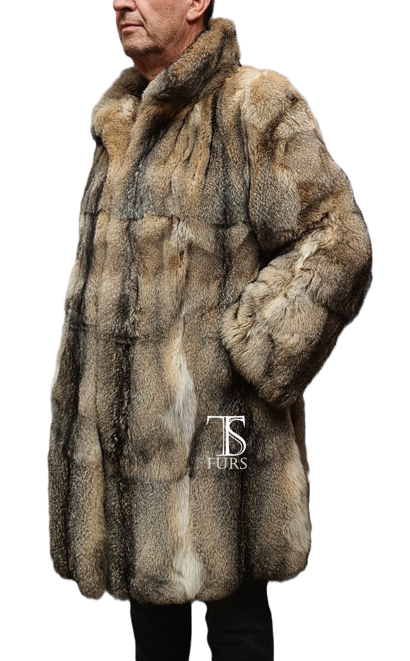 Mens Brand New Jacket Full Skin, Real Fox Fur Jacket, New Real Natural ...