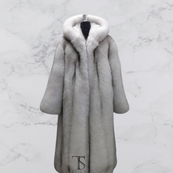 Blue Fox Fur Coat - Etsy