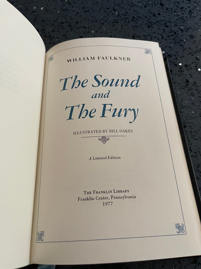 William Faulkner the Sound and Fury Leather Bound A Limited - Etsy