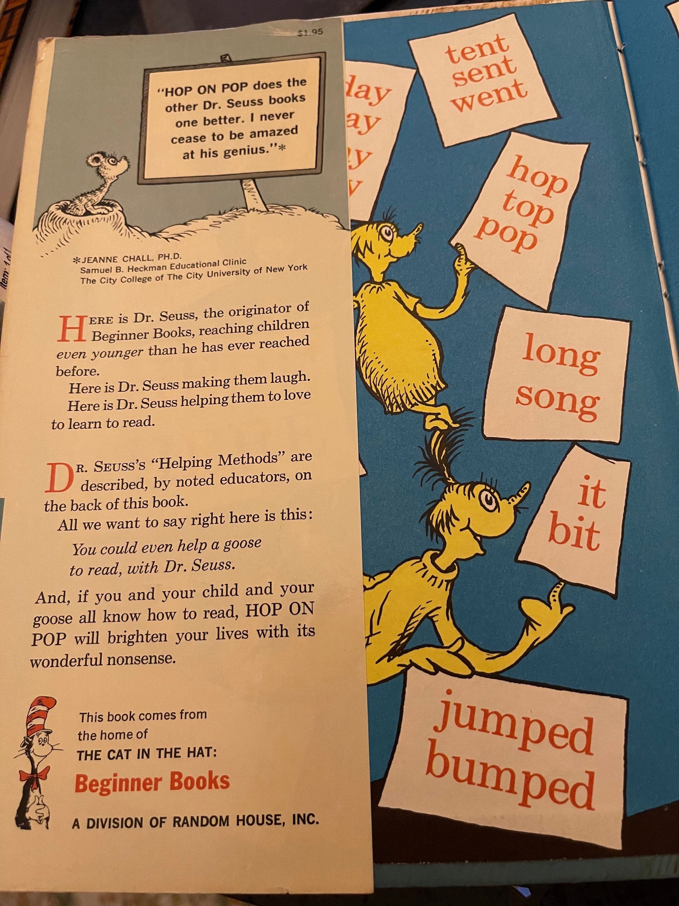 Dr. Seuss Hop on Pop First Edition With Dust Jacket Random House 1963 ...