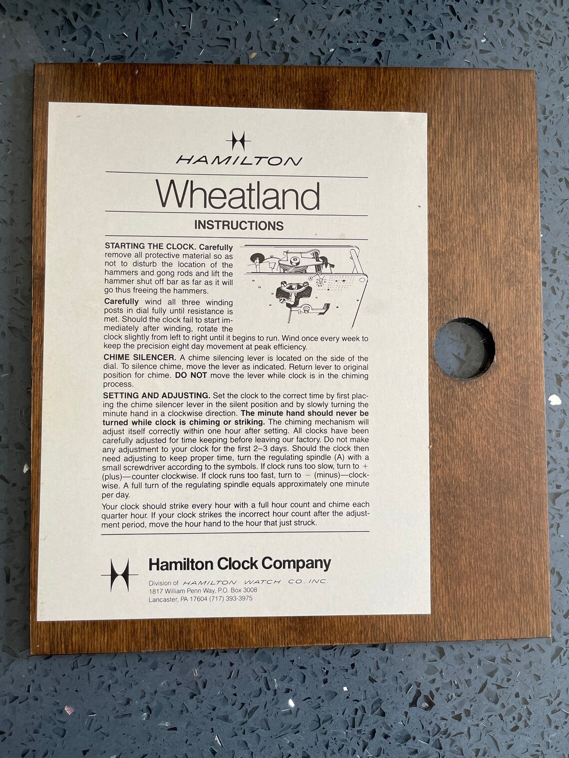 Vintage Hamilton Presentation Clock Wheatland - Etsy
