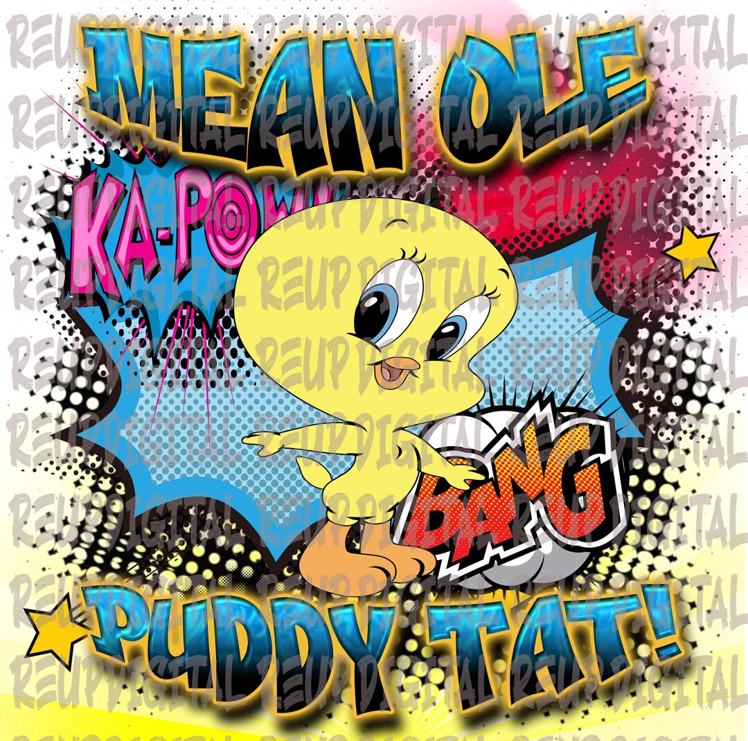 Puddy Tat Cat Cartoon Png |birdy |bootleg Style Png Sublimation - Etsy