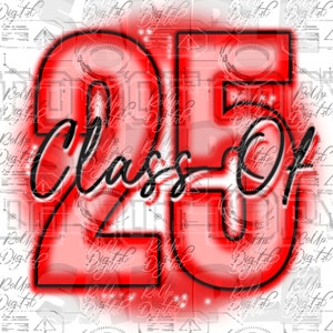 Senior 25 Big Grad Png for Sublimation Red and Black Class of 2025 - Etsy