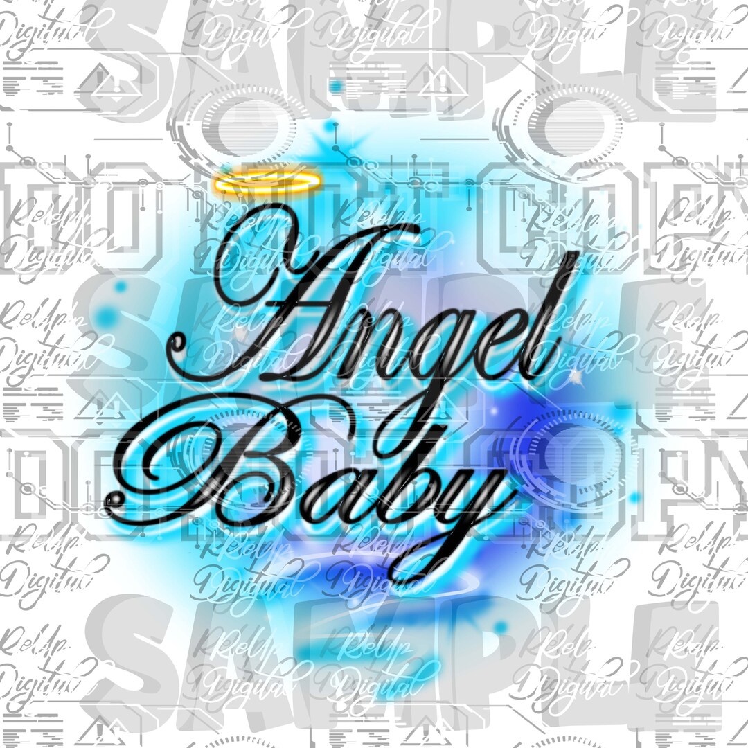Angel Baby Airbrush Design Retro - Vintage Vibes Digital Art - Etsy