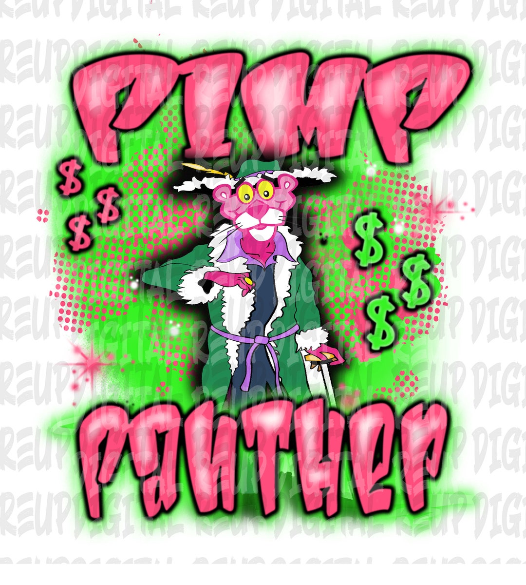 Pimp Panther Cartoon Png |toon|bootleg Style Png Sublimation - Etsy
