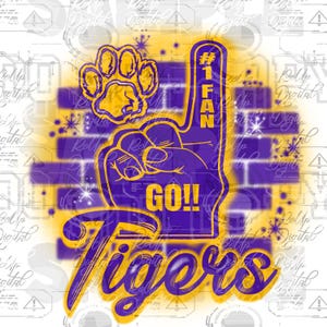 TIGERS SPORTS PNG Foam Finger School Pride this is Not a Png - Etsy