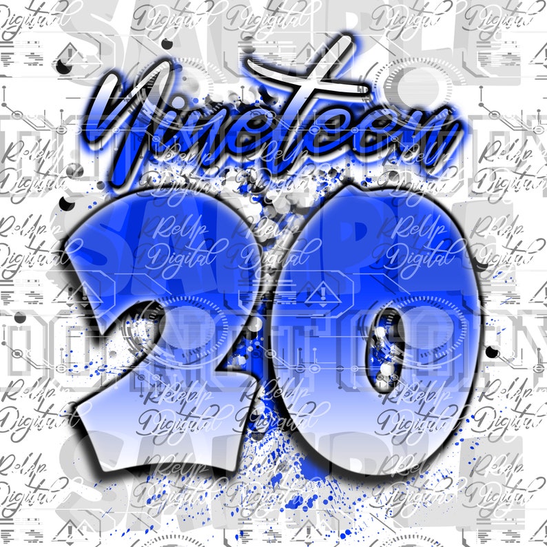 Airbrush Nineteen Twenty PNG: Sublimation Design - Etsy