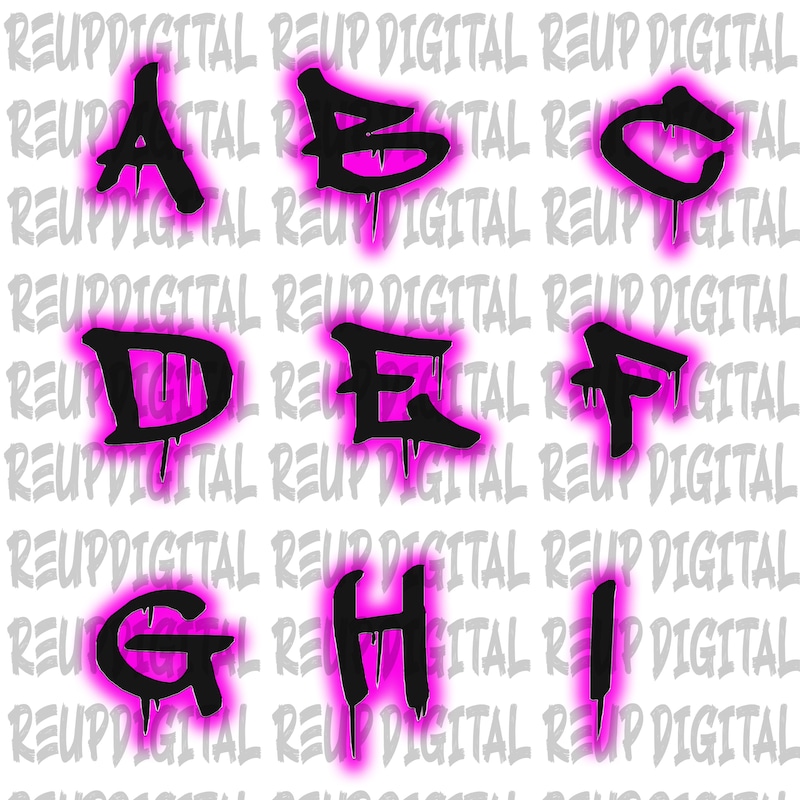 Airbrush Font - Etsy