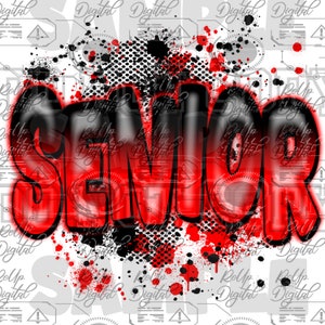 Senior 2025 Airbrush Design - Graffiti Art PNG for High School ...