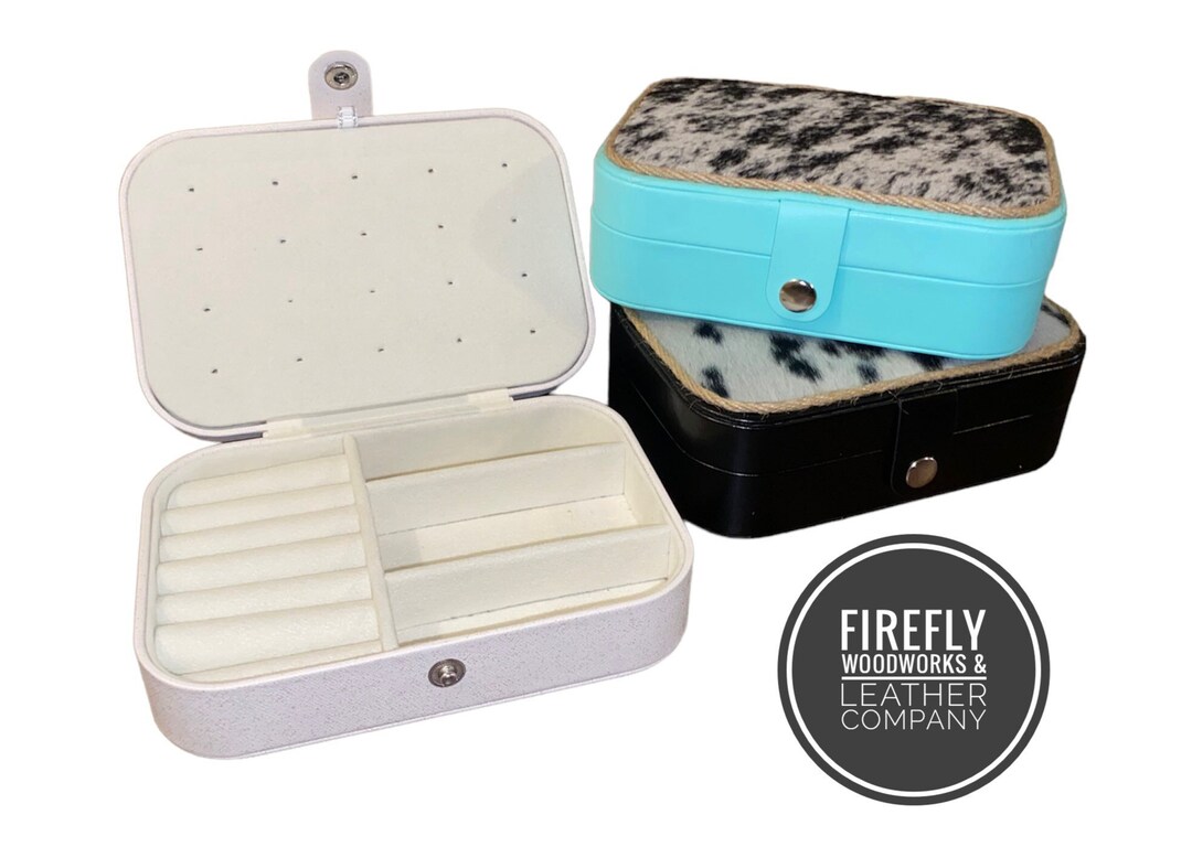 Travel Size Cowhide Jewelry Box Medium - Etsy