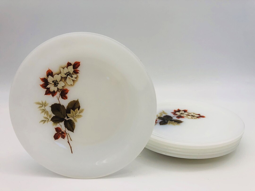 6 arcopal Dessert Plates With Flower Patterns. - Etsy