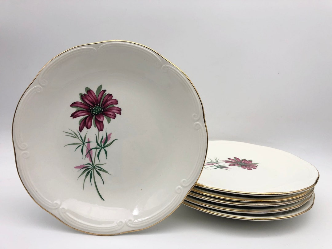 6 Old Porcelain Flat Plates. - Etsy