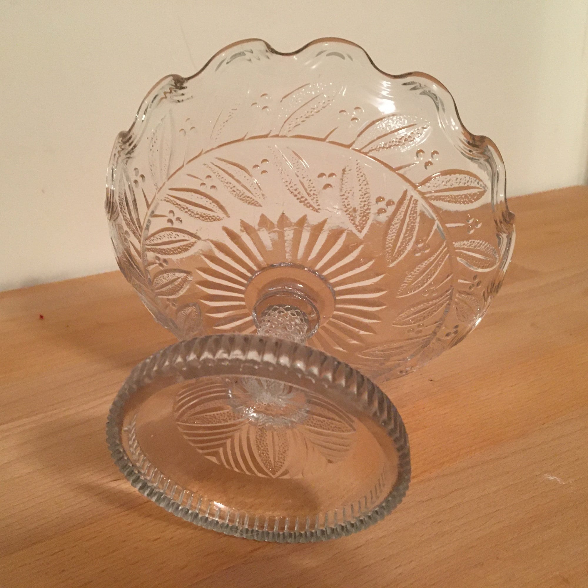 Coupe A Fruits En Verre Vintage
