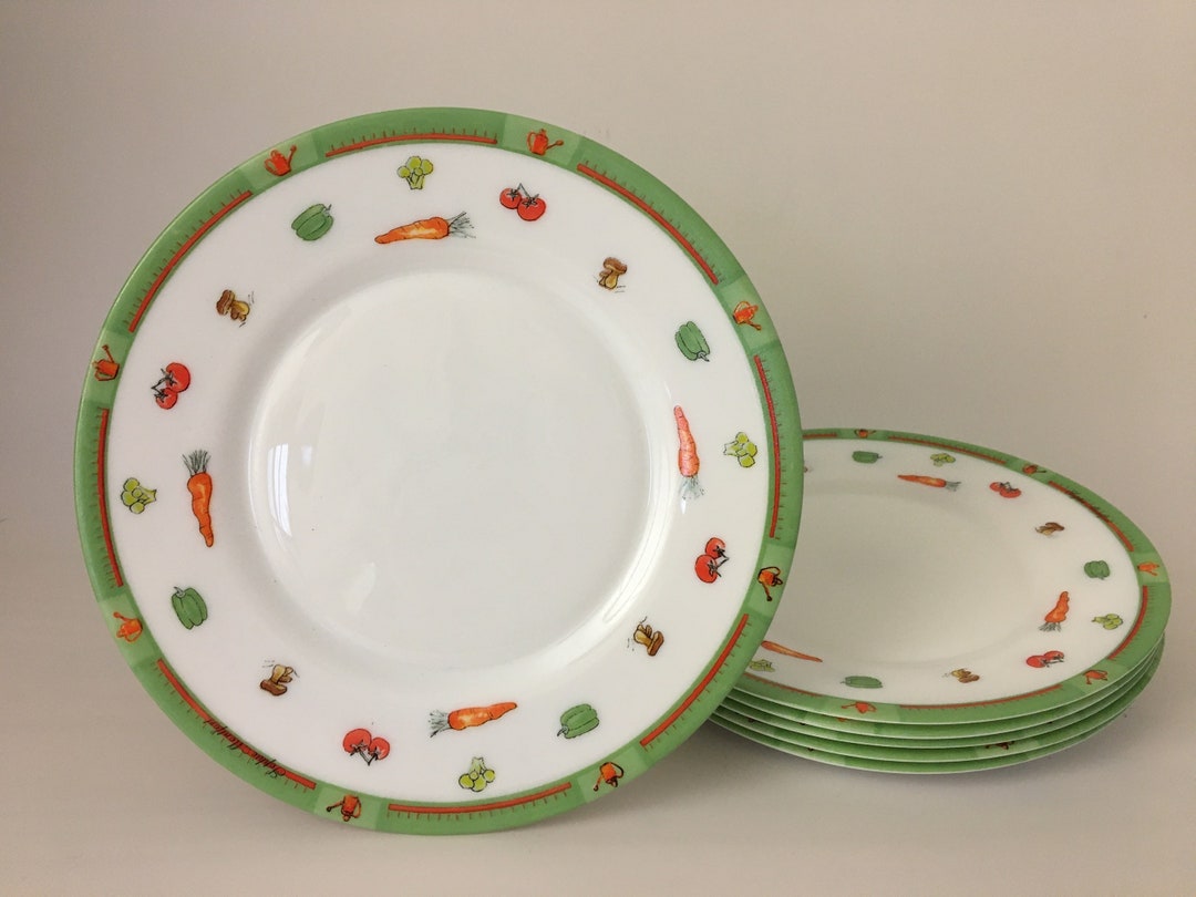6 arcopal Starter Plates With Vegetable Motifs - Etsy