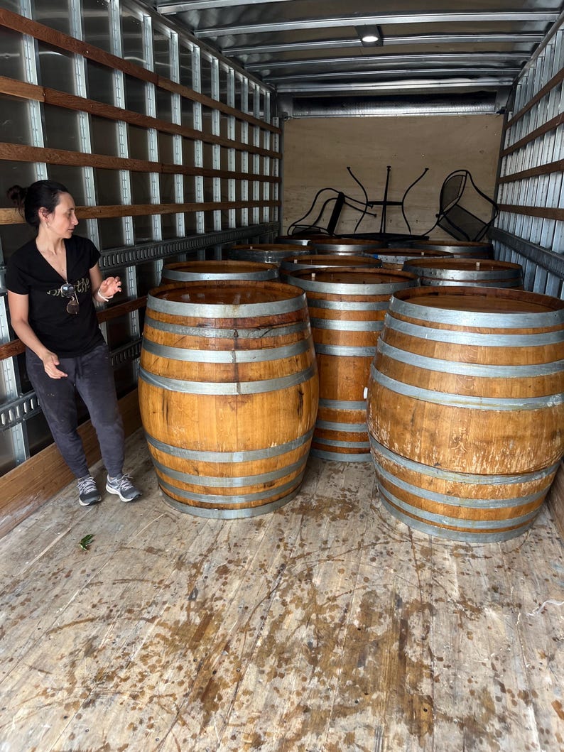 500L / 132 Gal. Puncheon Oak Wine Barrel, Storage Barrel, Shower Base ...