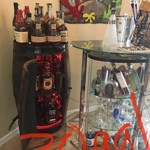 30 Gallon Double Shelf Rotating Bar Either Stain (28" Tall) Double Lazy ...