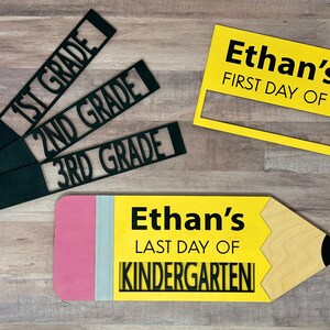 Pencil School Grade Sign | Personalized Name Sign | Kid's Photo Prop - Etsy