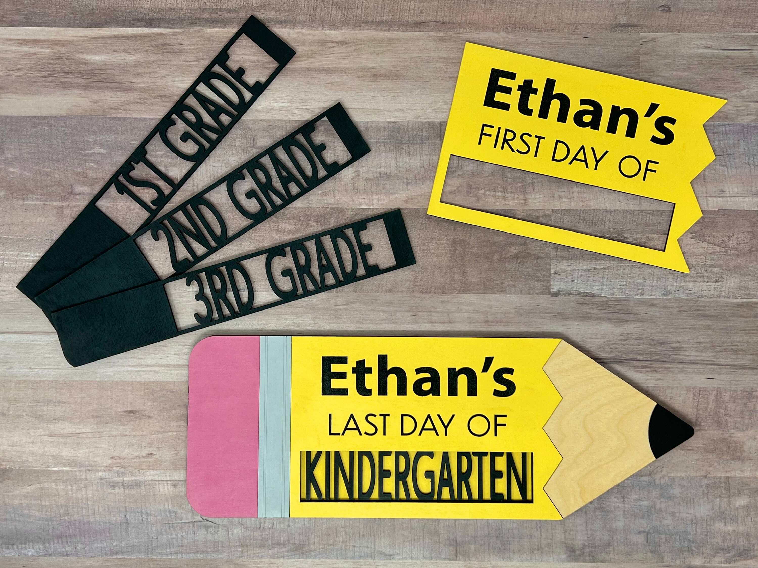 Pencil School Grade Sign | Personalized Name Sign | Kid's Photo Prop - Etsy
