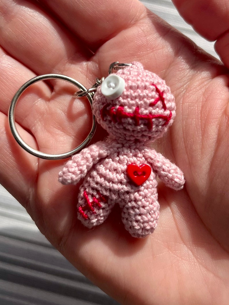 Voodoo Style Doll Crochet Amigurumi Keychain Backpack Charm - Etsy