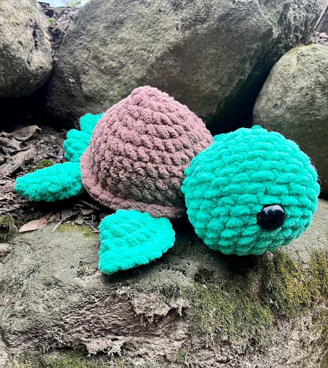 Turtle Crochet Plush, Crochet Turtle Stuffie, Turtle Amigurumi, Jumbo ...