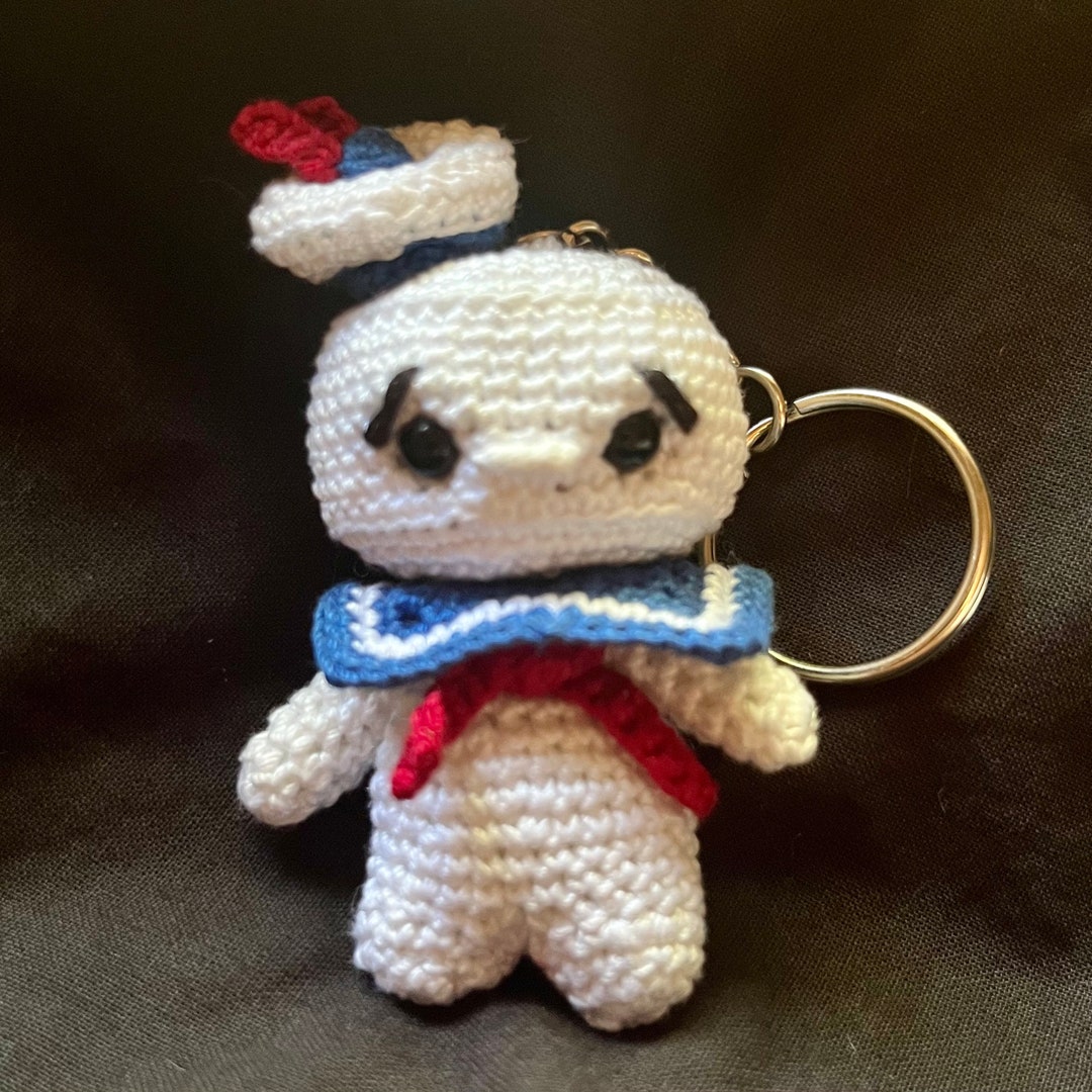 Mini Marshmallow Man Crochet Amigurumi Keychain - Etsy