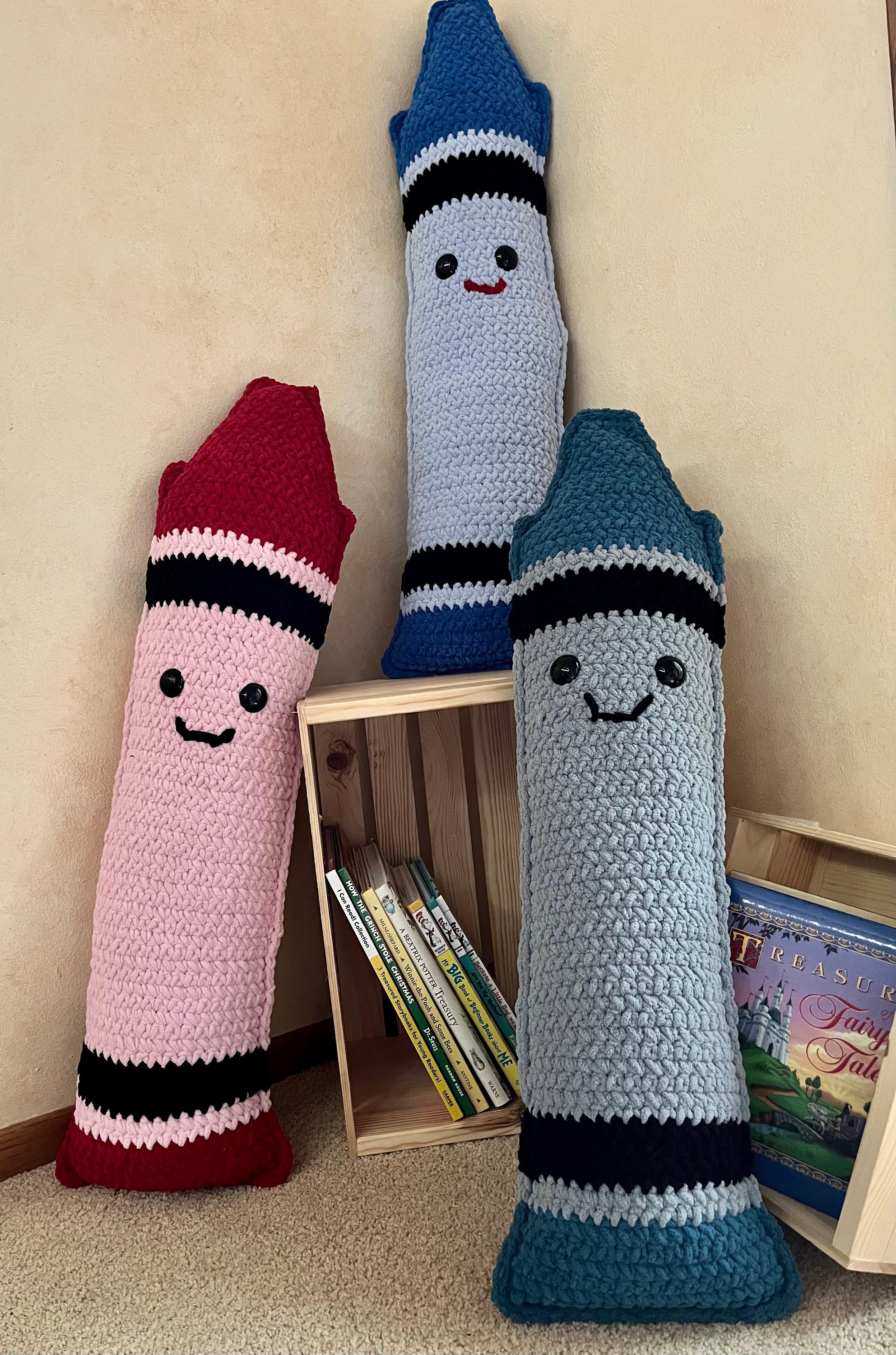 Crochet Crayon Pillow, Amigurumi, Back to School, Teacher Appreciation ...
