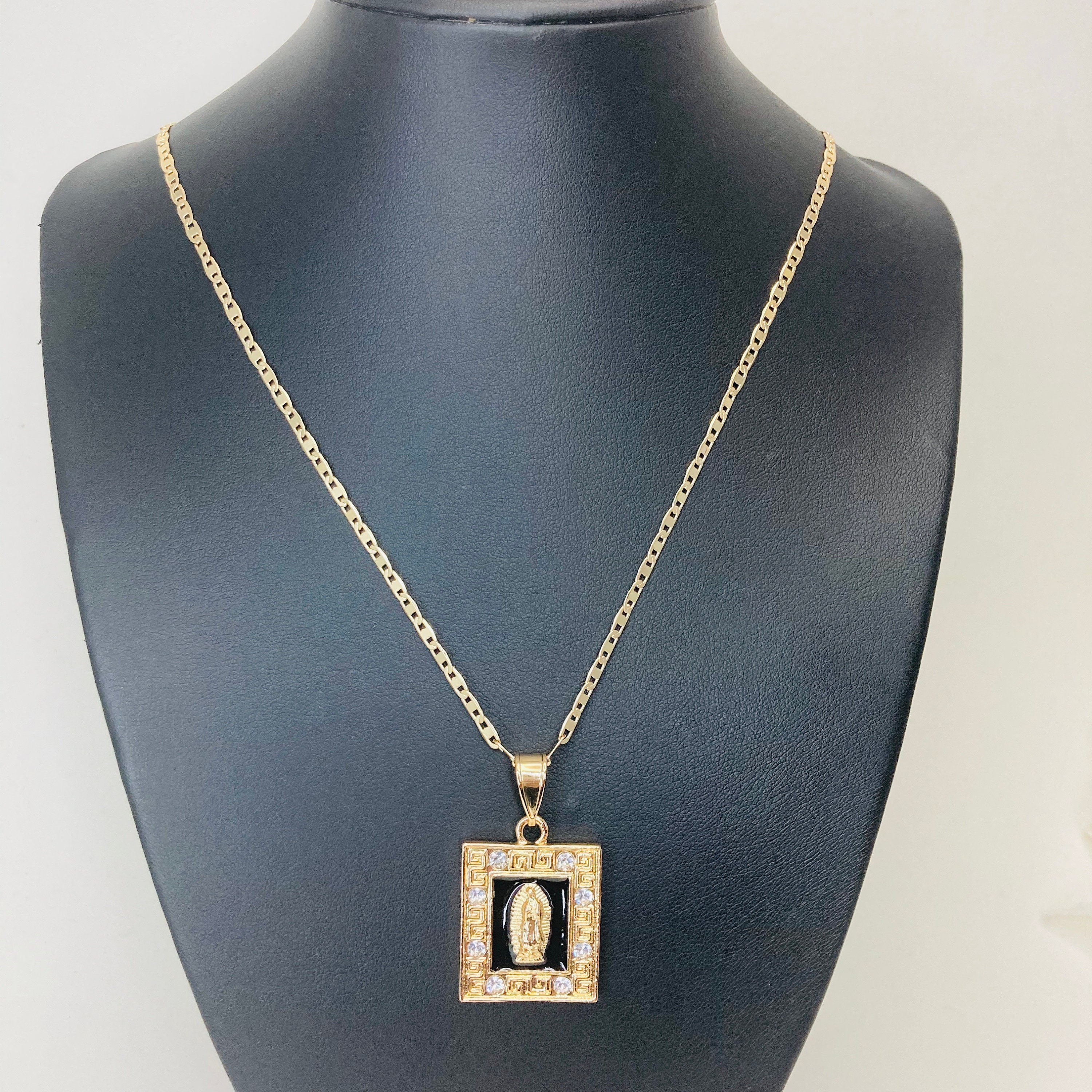 Gold Plated Virgin Mary-guadalupe Square Shape Pendant Gold Plated Virgin Mary-guadalupe Square Shape Pendant