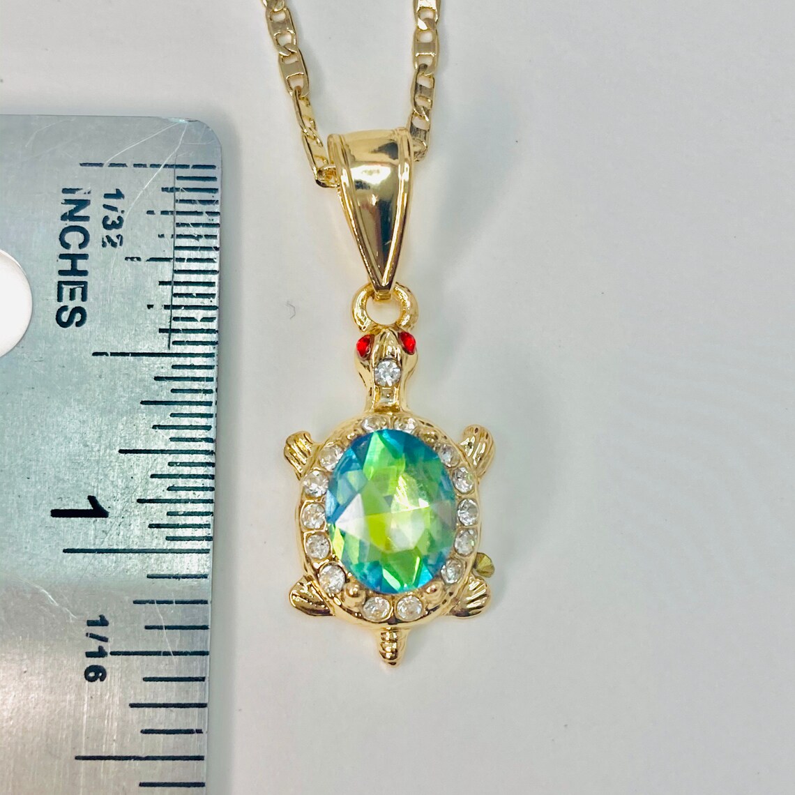 14k Gold Plated Turtle Pendant Gold Plated Turtle with Cz | Etsy