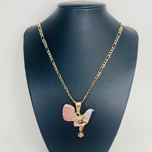Collar Gallo - Gallo Chapado En Oro Colgante De Oro Tritono Con Cadena ...
