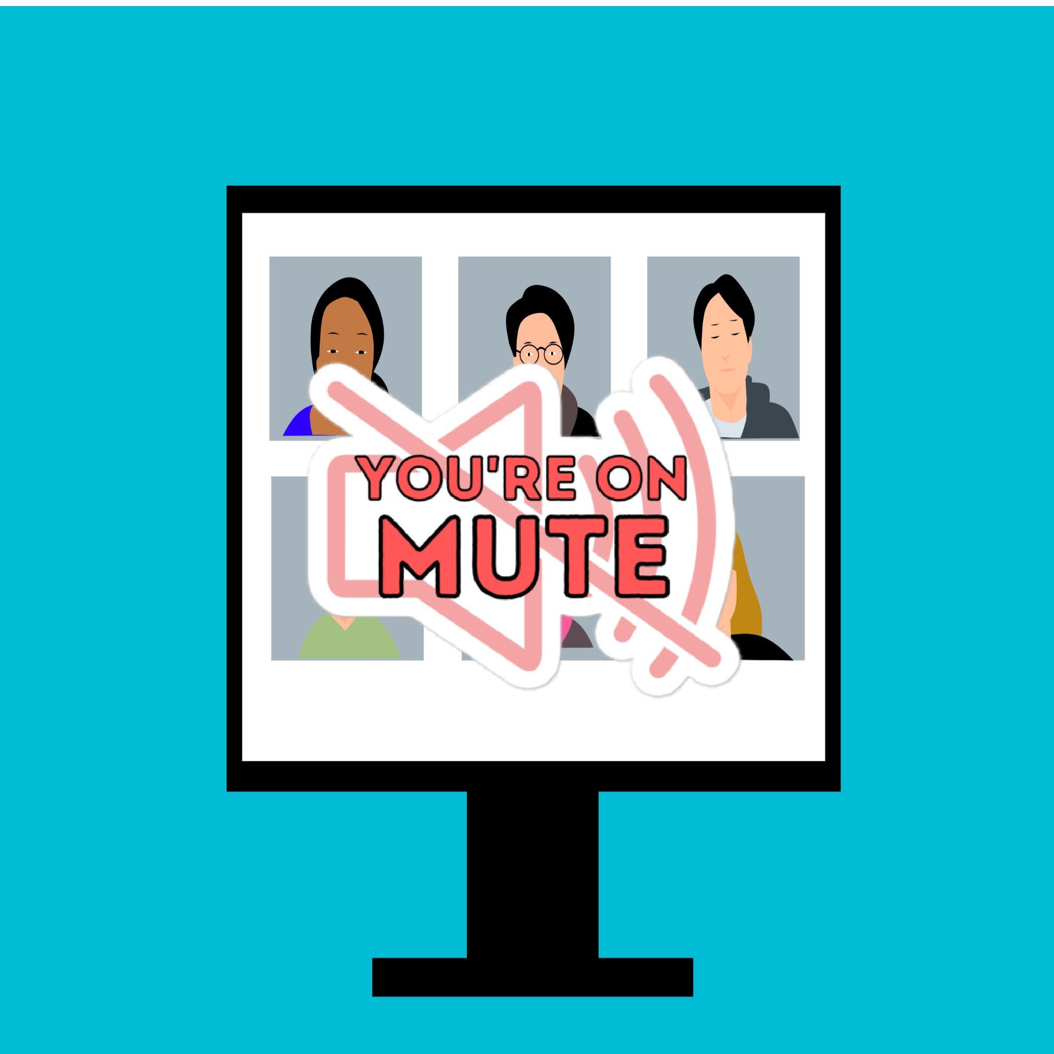 You're on Mute Vinyl Sticker Work From Home Remote Work Zoom Meeting ...