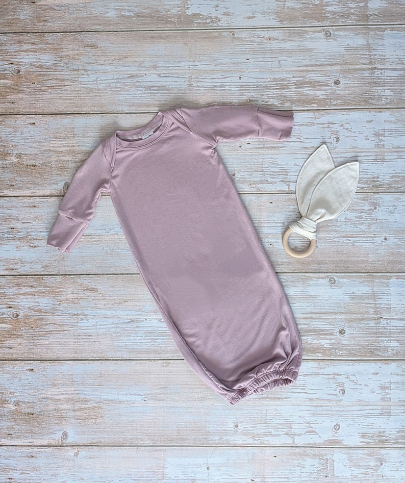 Baby Girl Sleepers, Pink Sleeper Gown, Bamboo Baby Gown, Infant ...
