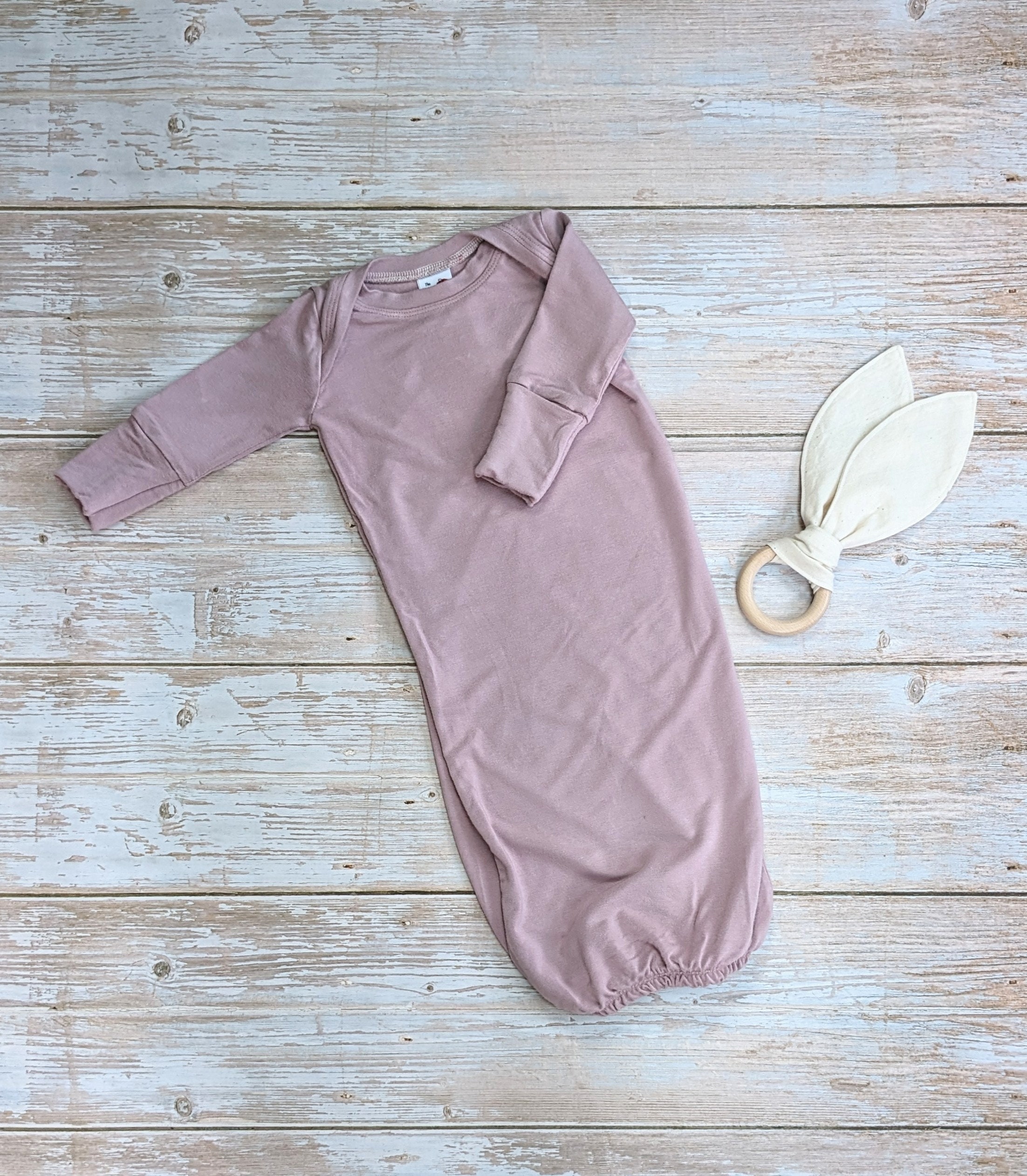 Baby Girl Sleepers, Pink Sleeper Gown, Bamboo Baby Gown, Infant ...