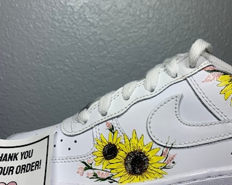 Sunflower Af1's With Painted Toe Box af1's Design - Etsy