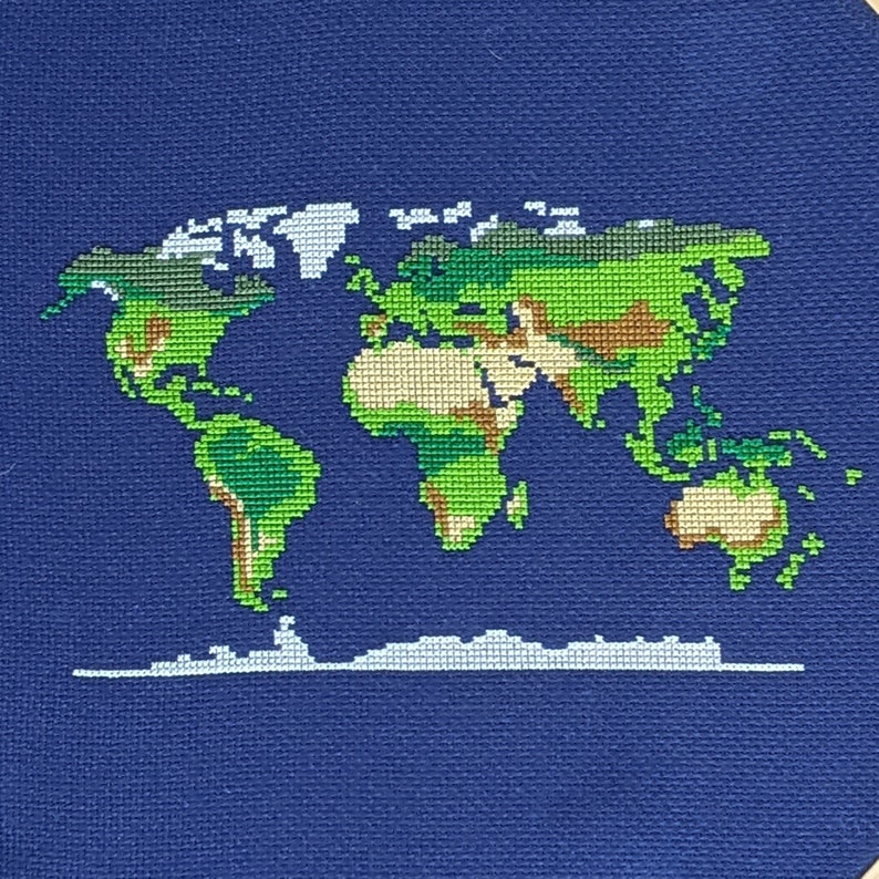 World Map Cross-stitch Pattern - Etsy