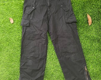 Vintage Black Polo Ralph Lauren Tactical Utility Cargo Corduroy Military Paratrooper Pants ...