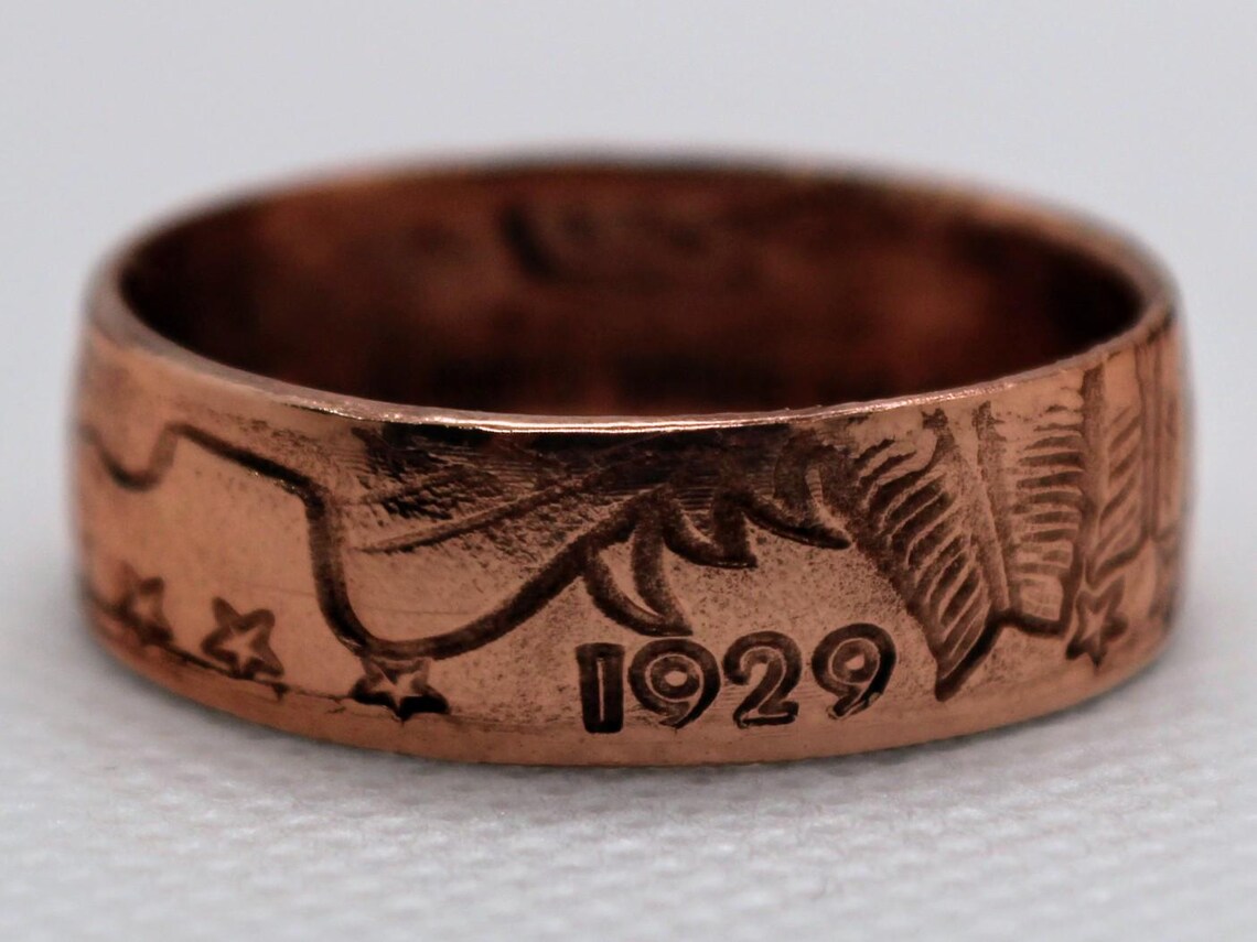 1929 Copper Indian Head Design Coin Rings - Etsy