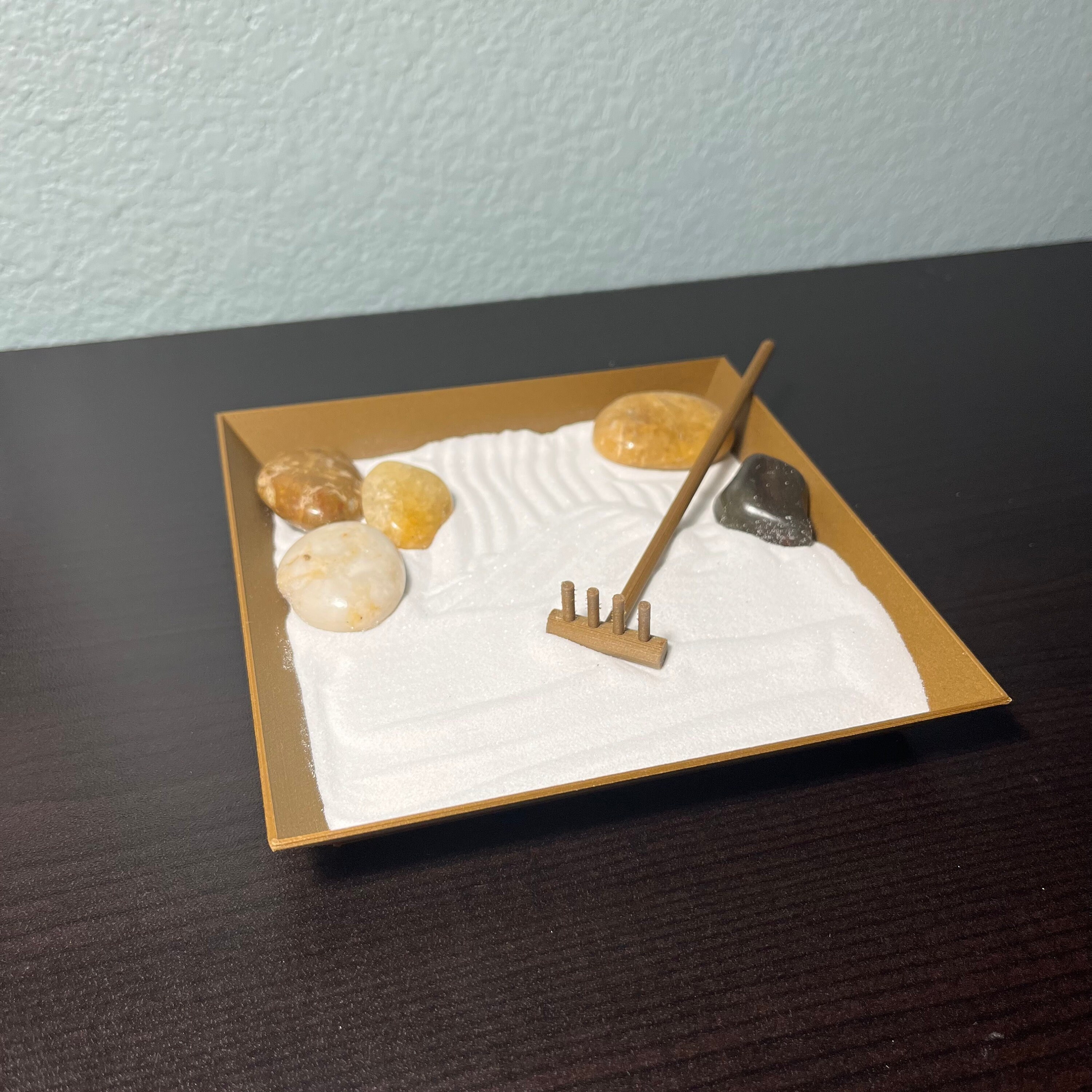 Desktop Zen Garden 5.5 X 5.5 3D Printed With Rake, Sand and 5 Premium ...