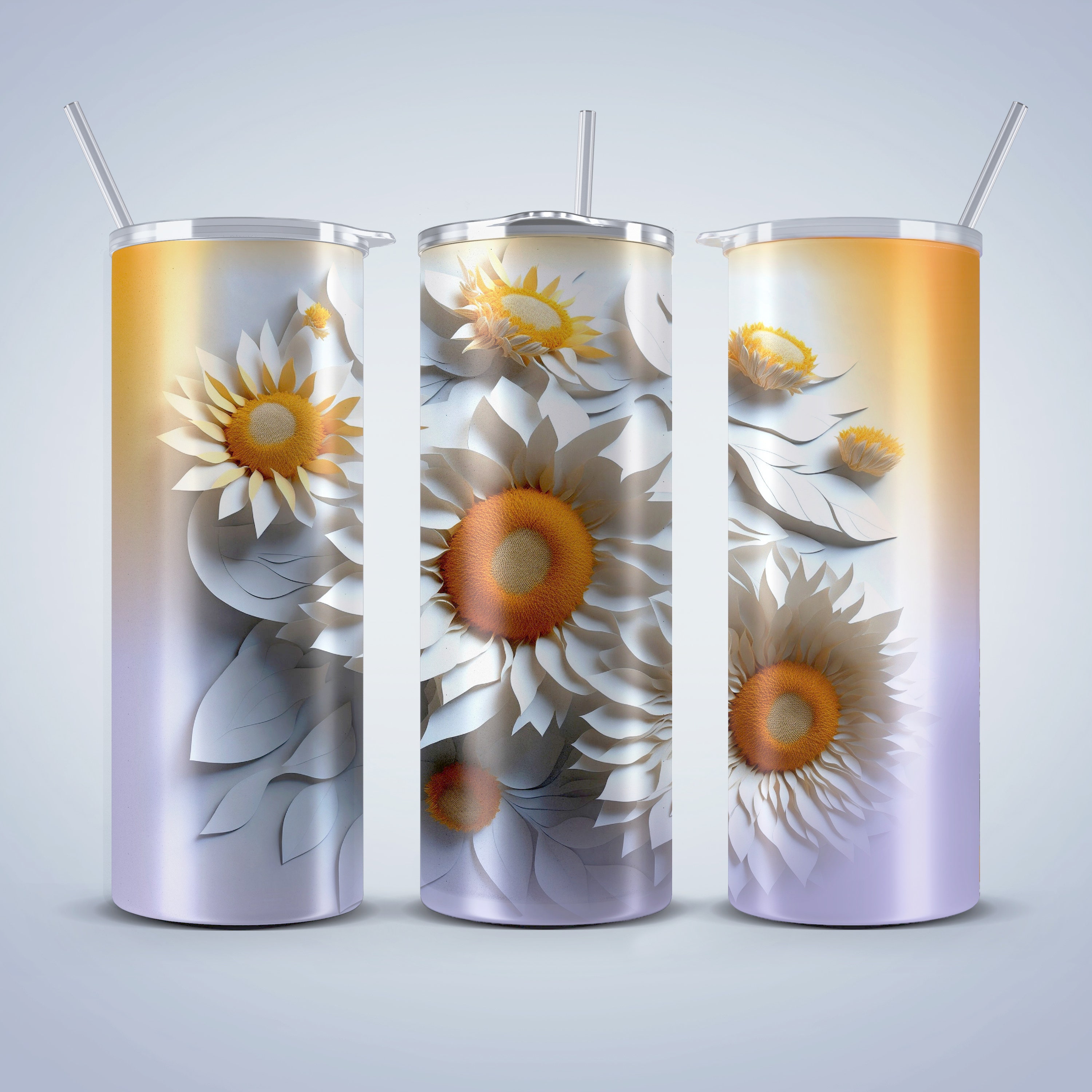 Seamless 3D Flower Wrap, Botanical Template, Sublimation for Skinny 20 ...