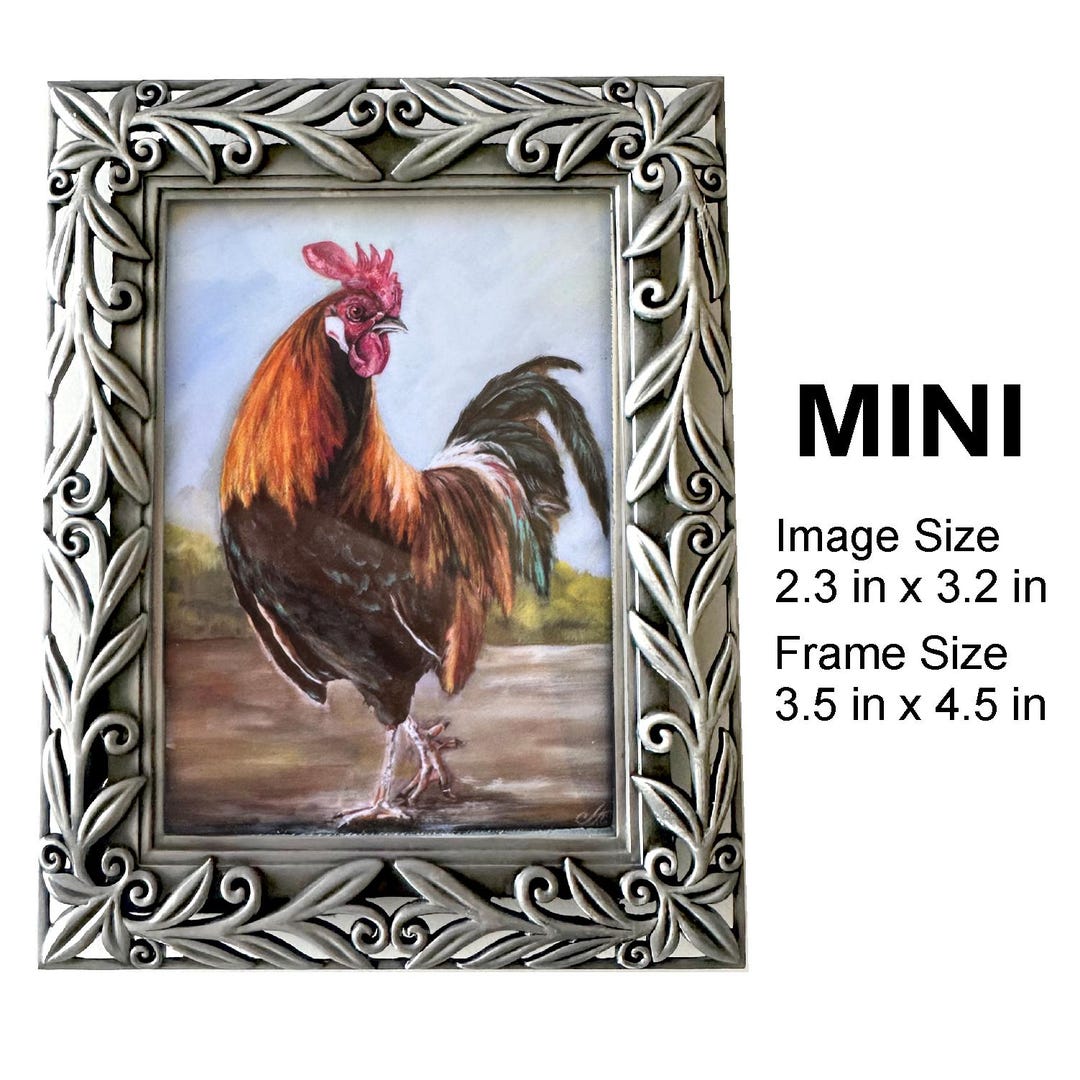 Mini Rooster Art Print From Original Painting, Mini Rooster Art in ...