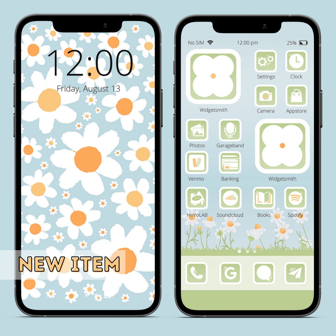 120 Daisy Flower Aesthetic Phone Theme Widgets - Etsy