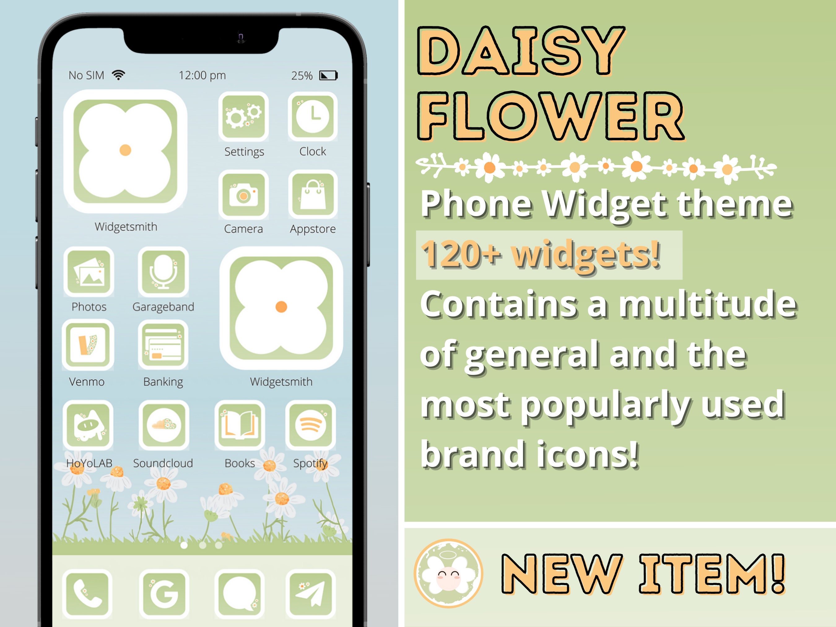 120 Daisy Flower Aesthetic Phone Theme Widgets - Etsy